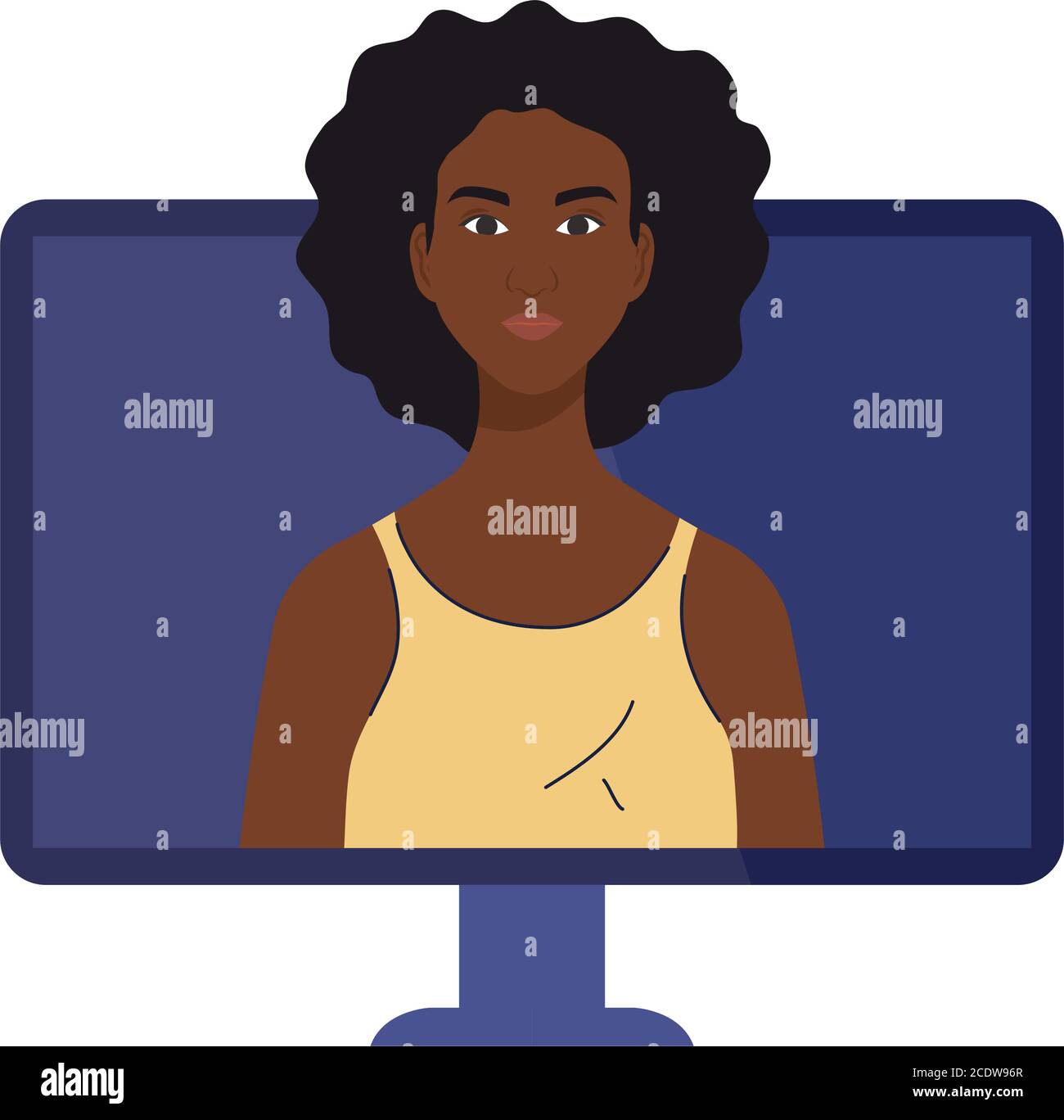 black woman cartoon in computer vector design Stock Vector Image & Art ...
