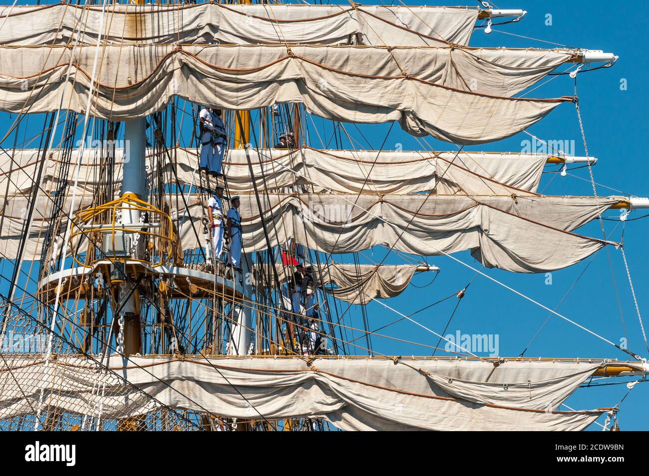 The training ship of the Italian Navy "AMERIGO VESPUCCI" in the harbour ...