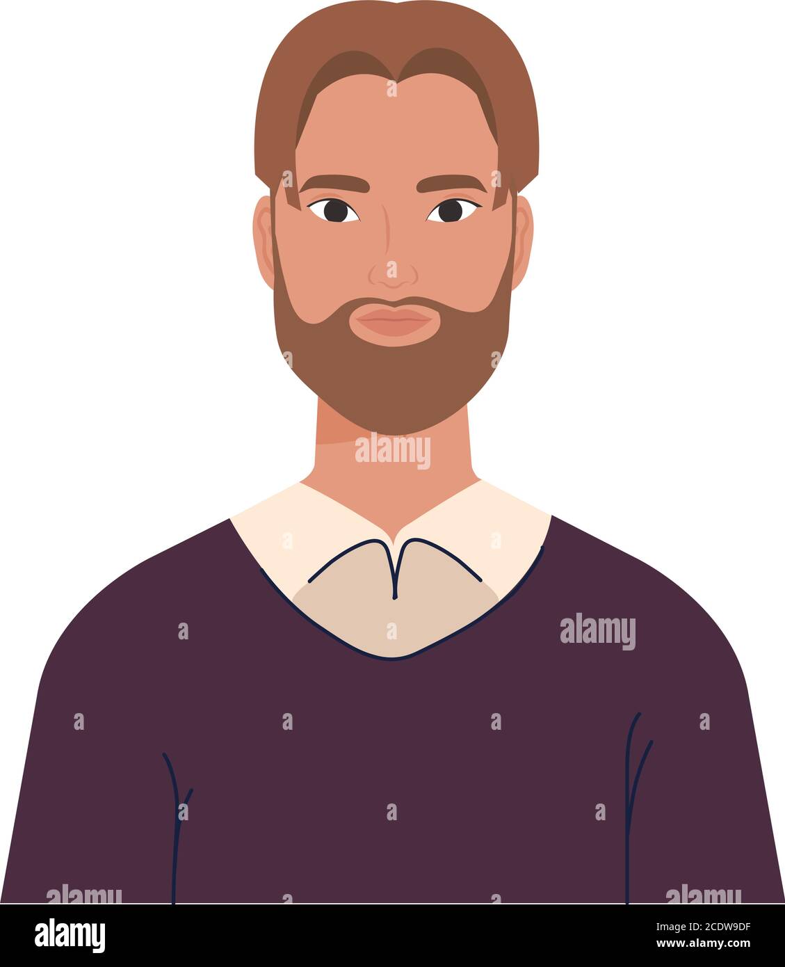 Isolated man cartoon with beard vector design Stock Vector Image & Art ...