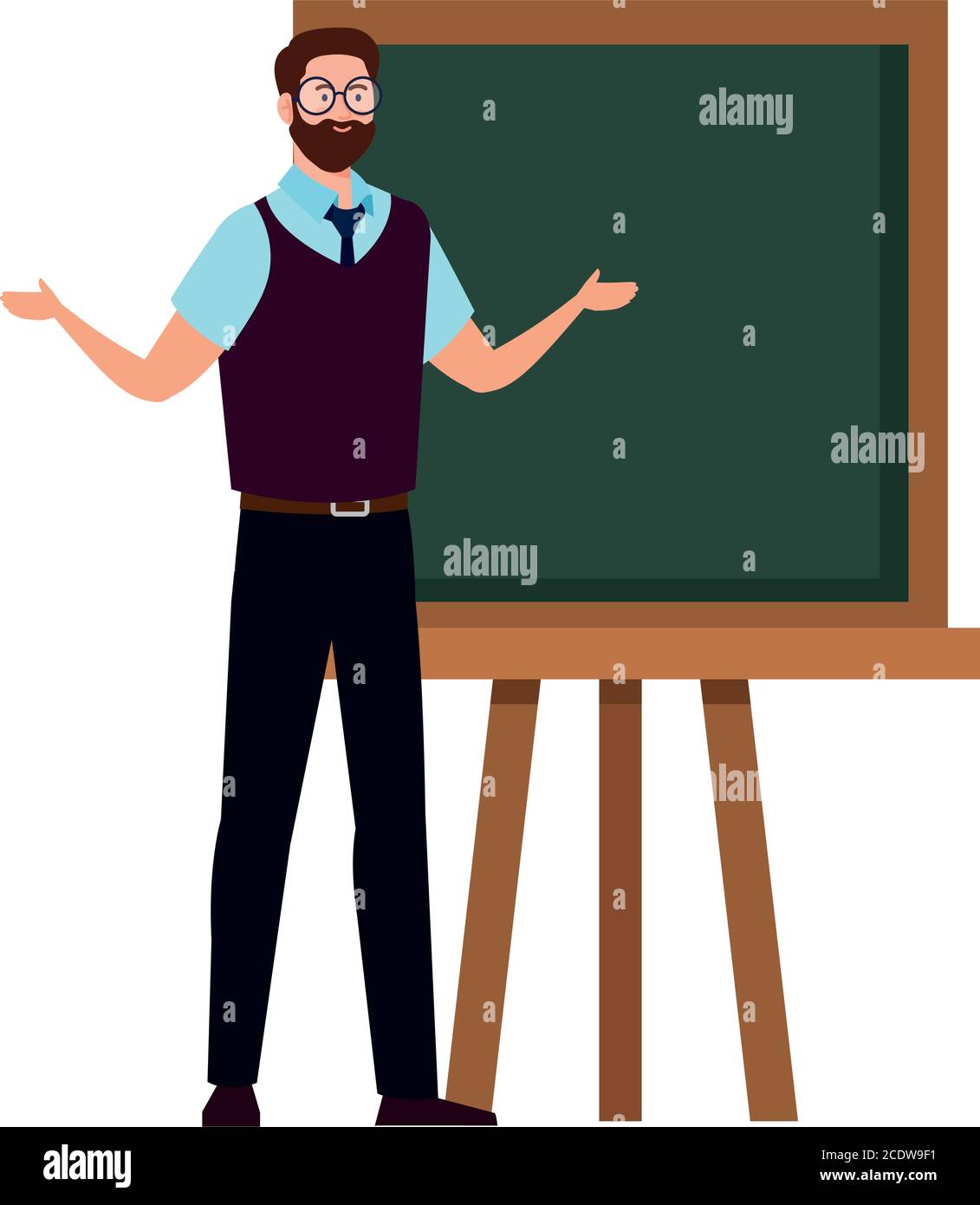 School man teacher with green board vector design Stock Vector Image ...