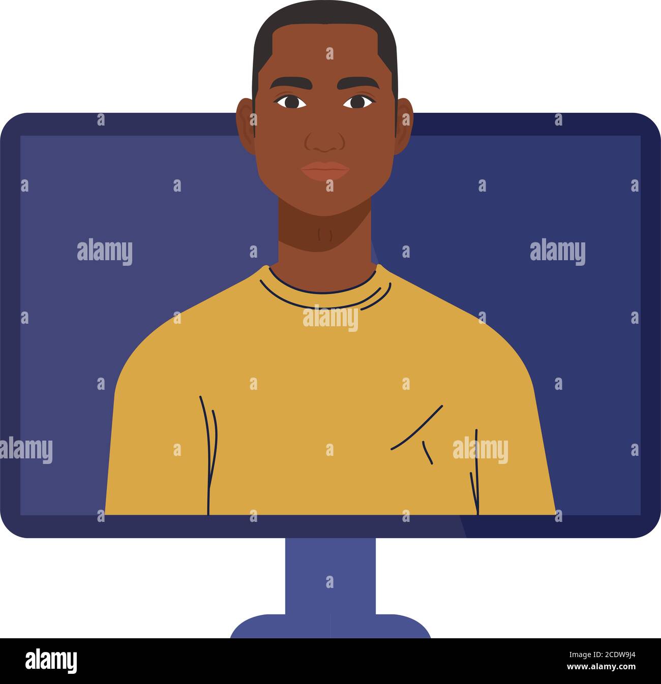 black man cartoon in computer vector design Stock Vector Image & Art ...