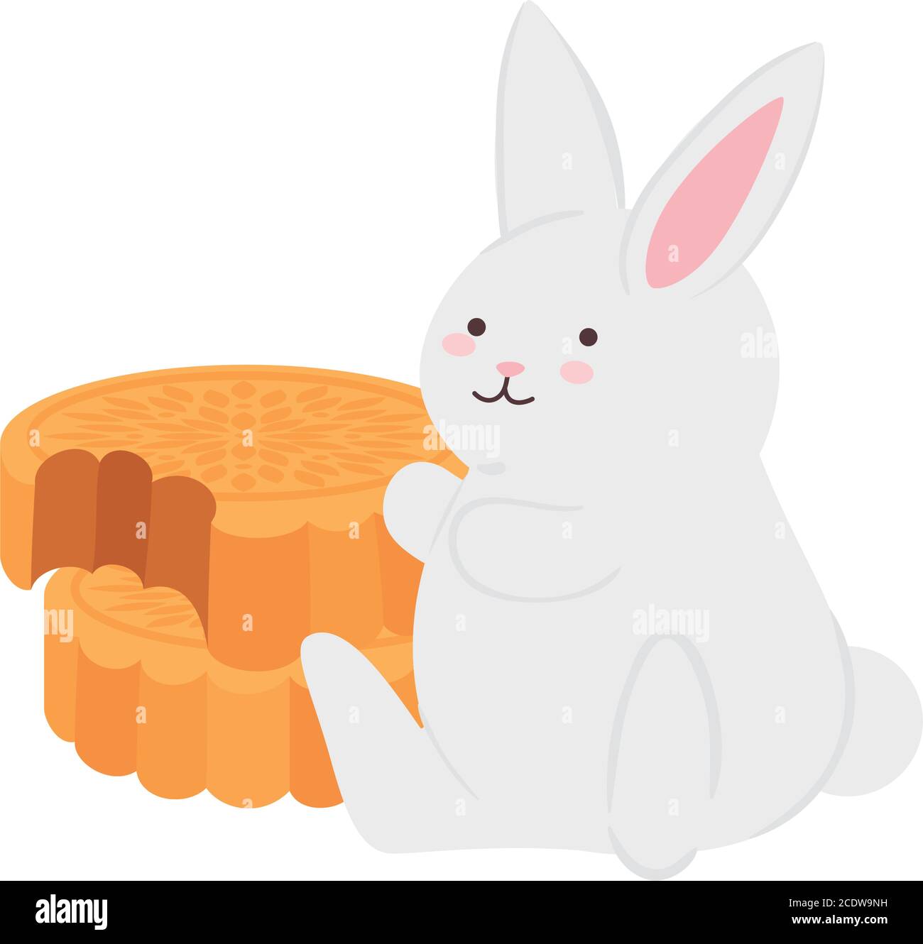 rabbit with mooncakes of happy mid autumn festival vector design Stock ...