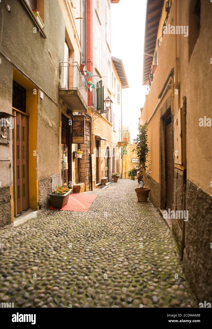 Bellagio. Lake Como. Italy - July 20, 2019: Amazing Old Narrow Street ...