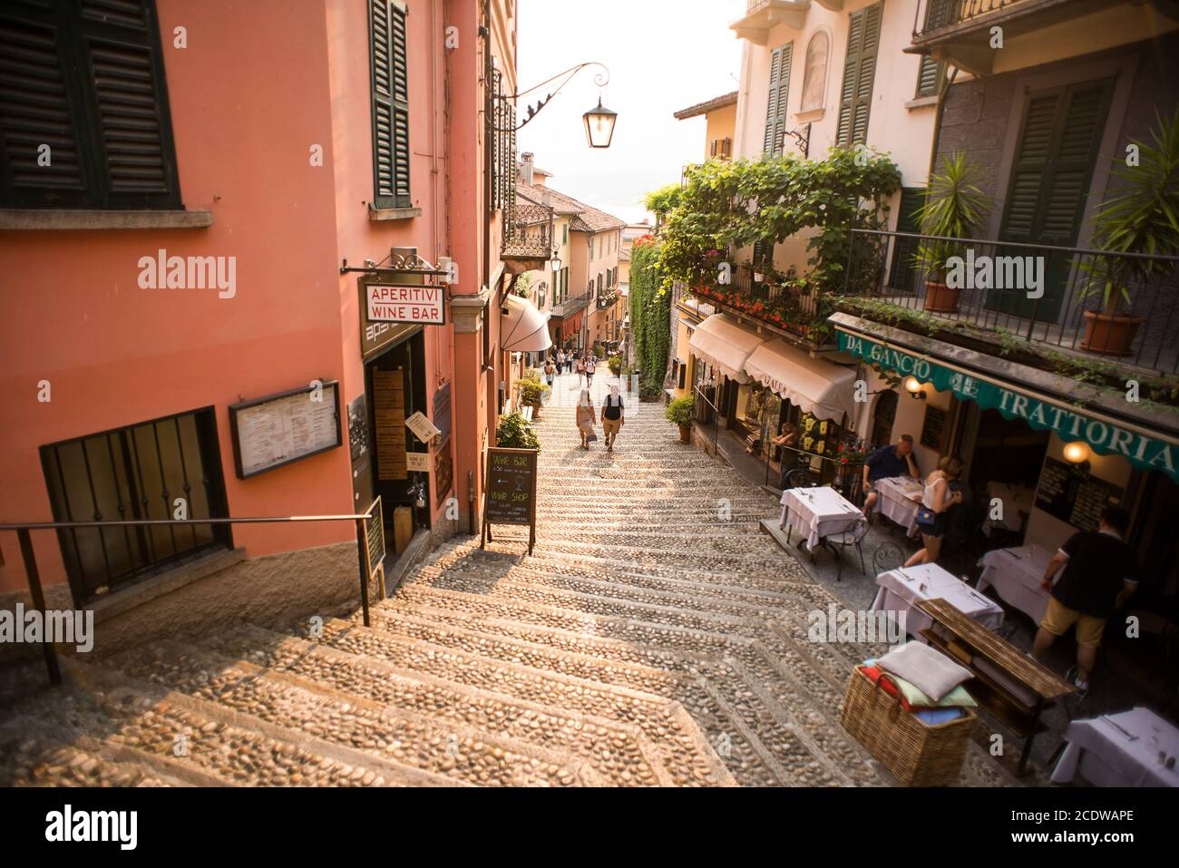 Bellagio. Lake Como. Italy - July 20, 2019: Amazing Old Narrow Street ...