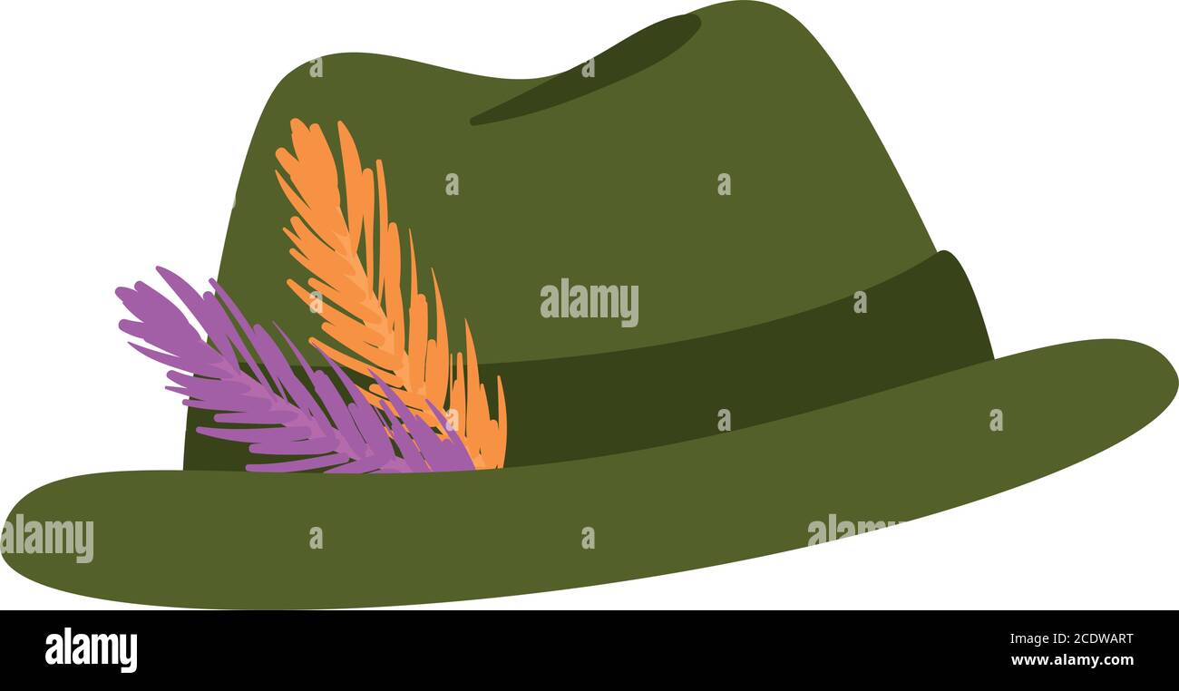oktoberfest hat with feathers vector design Stock Vector Image & Art ...