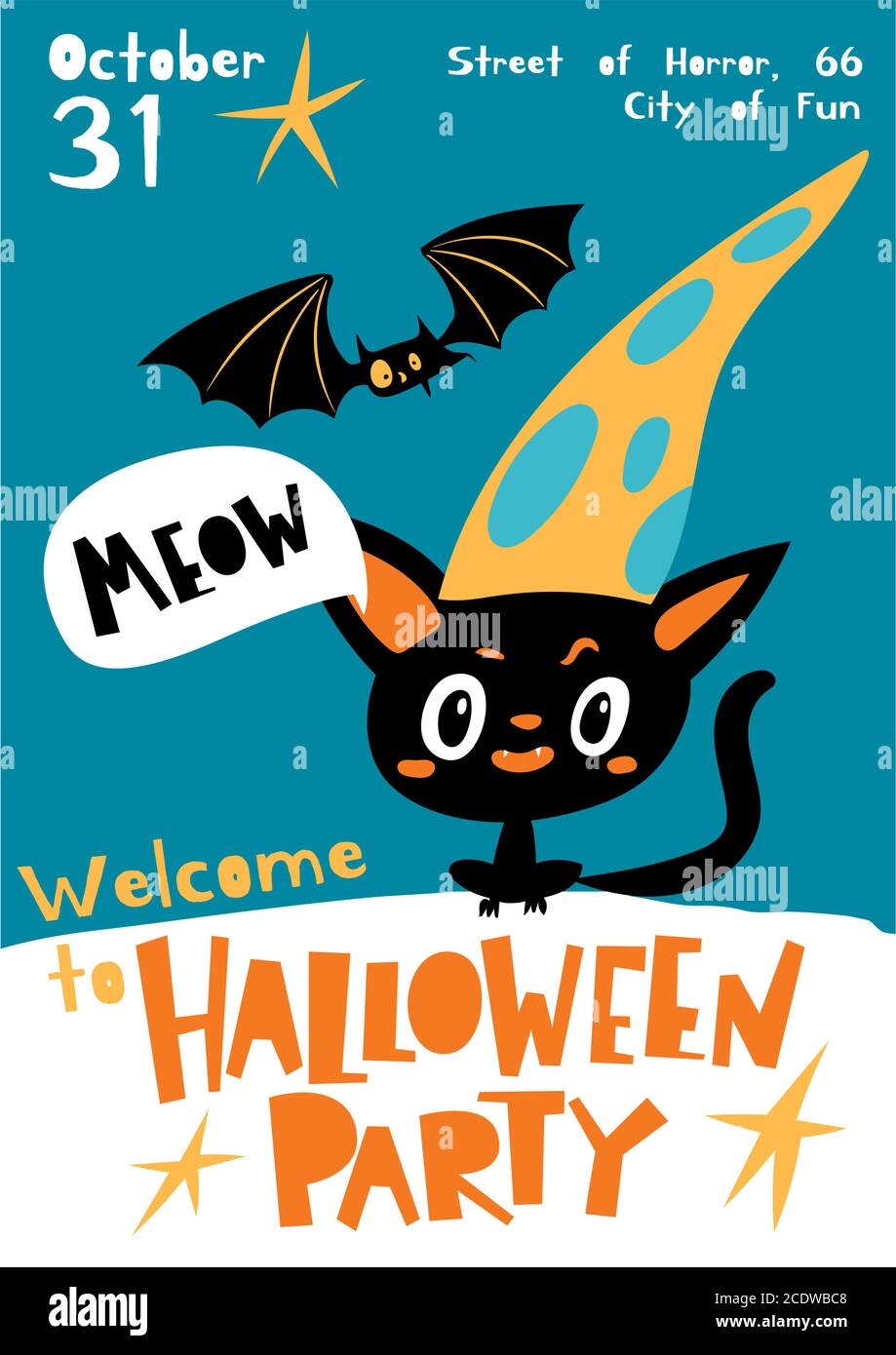 Halloween party poster in Stock Vector Images - Alamy