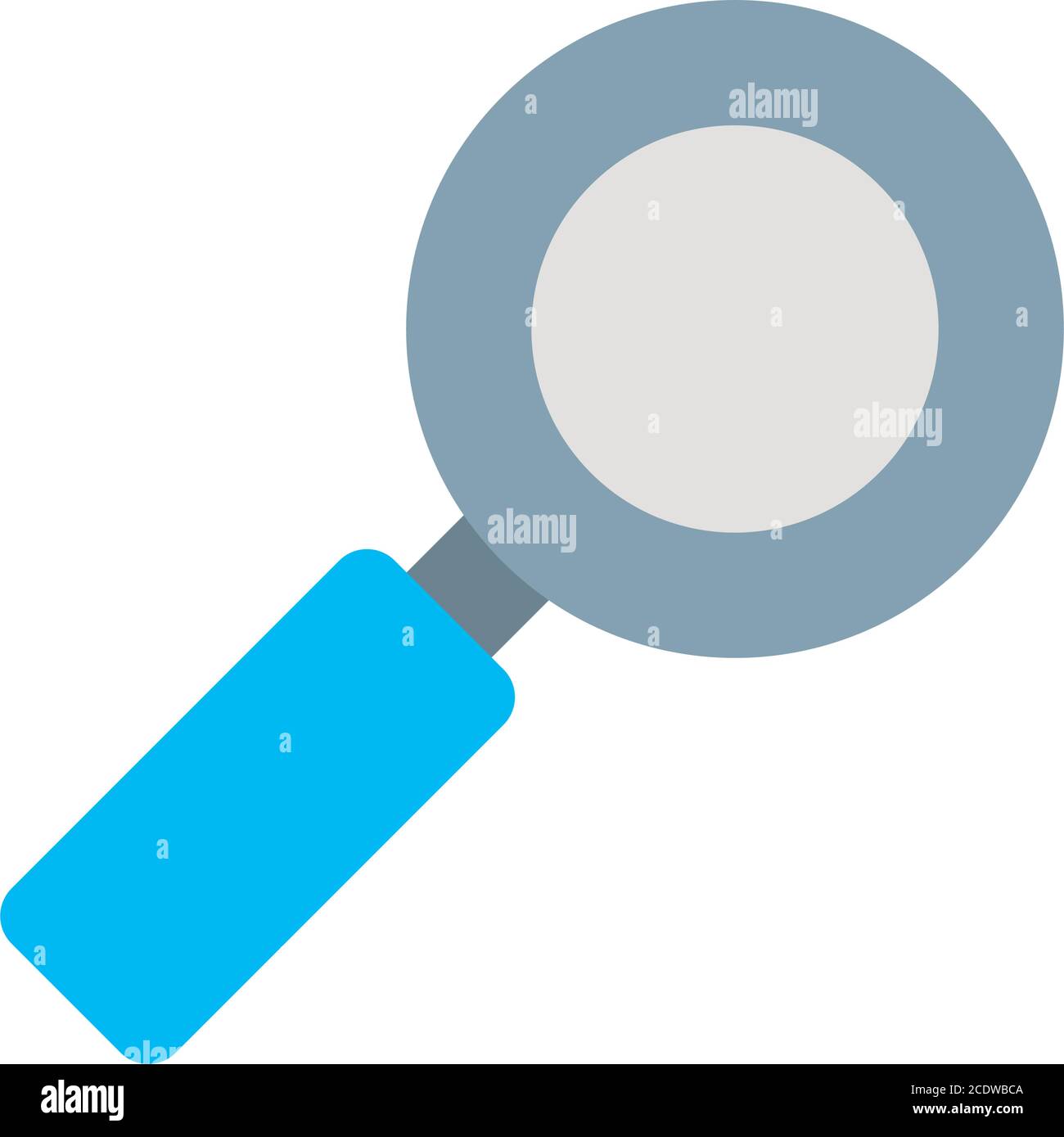magnifying glass icon over white background, flat style, vector ...