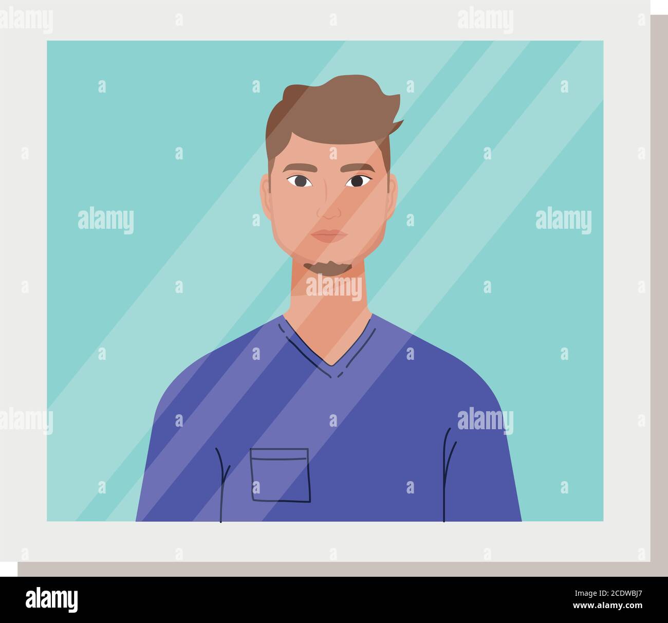 man cartoon in frame vector design Stock Vector Image & Art - Alamy