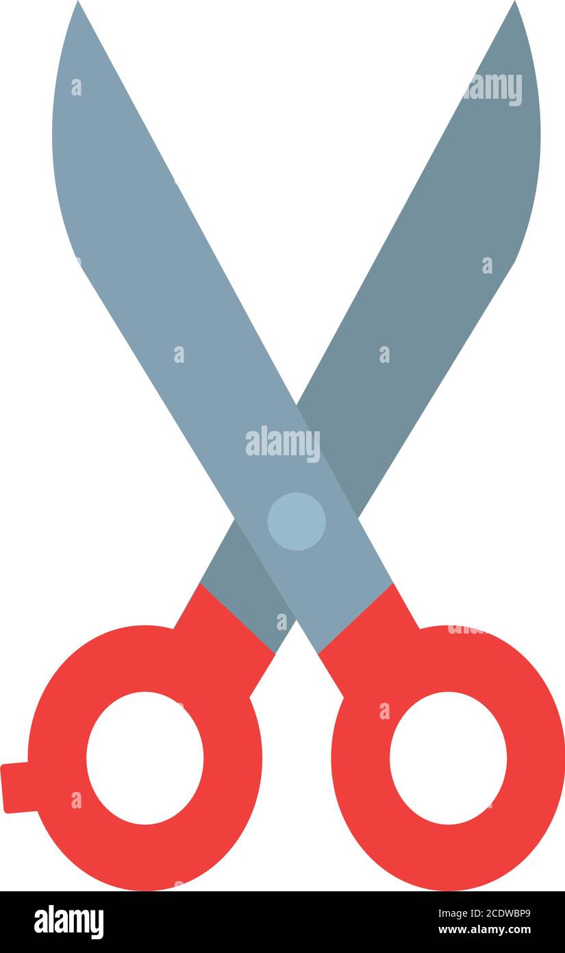 scissors icon over white background, flat style, vector illustration ...