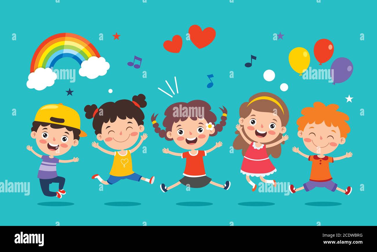 Group of kids having fun Stock Vector Images - Alamy