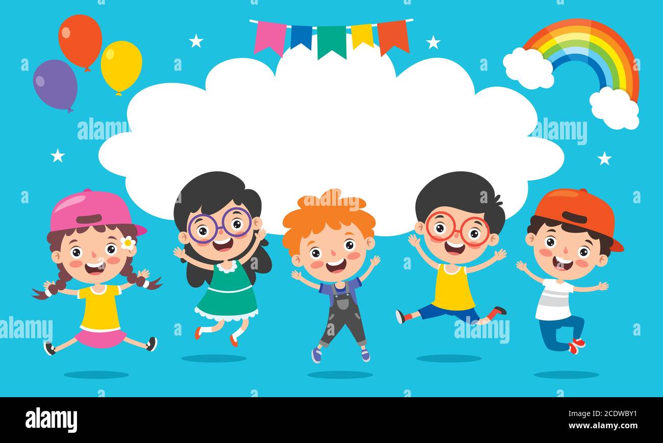 Happy Little Children Having Fun Stock Vector Image & Art - Alamy