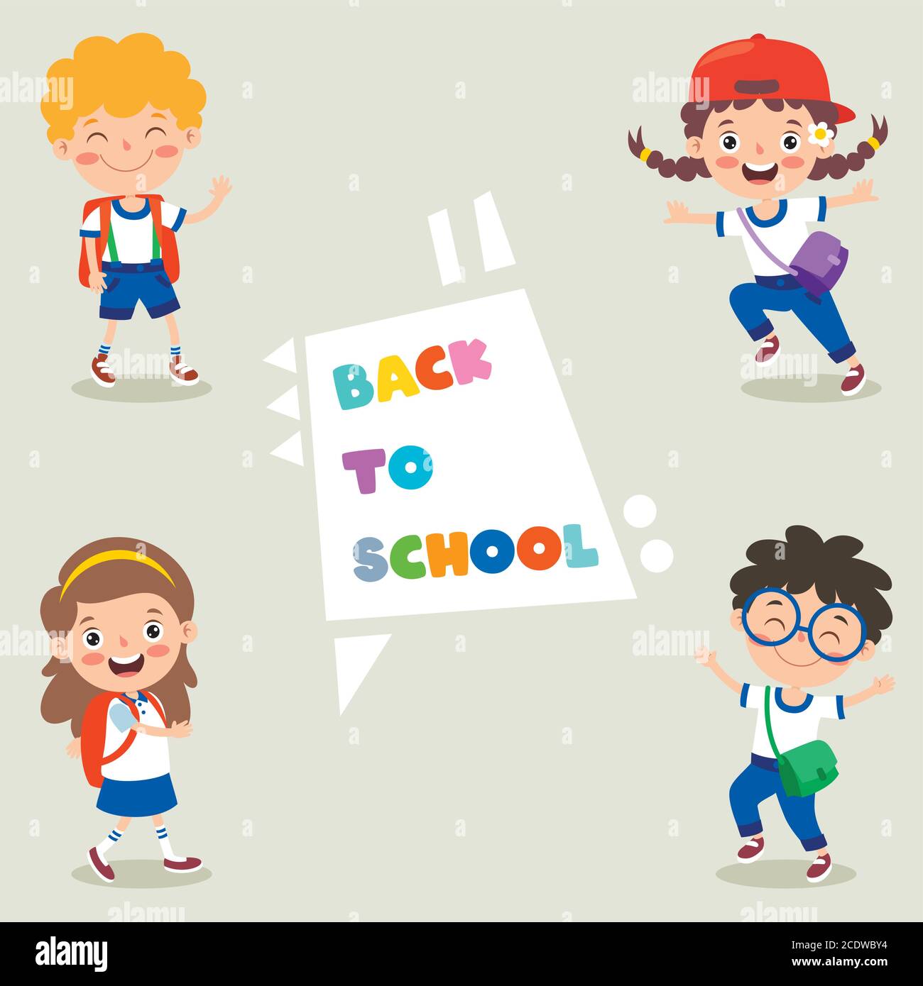 Cute School Kids Clip Art