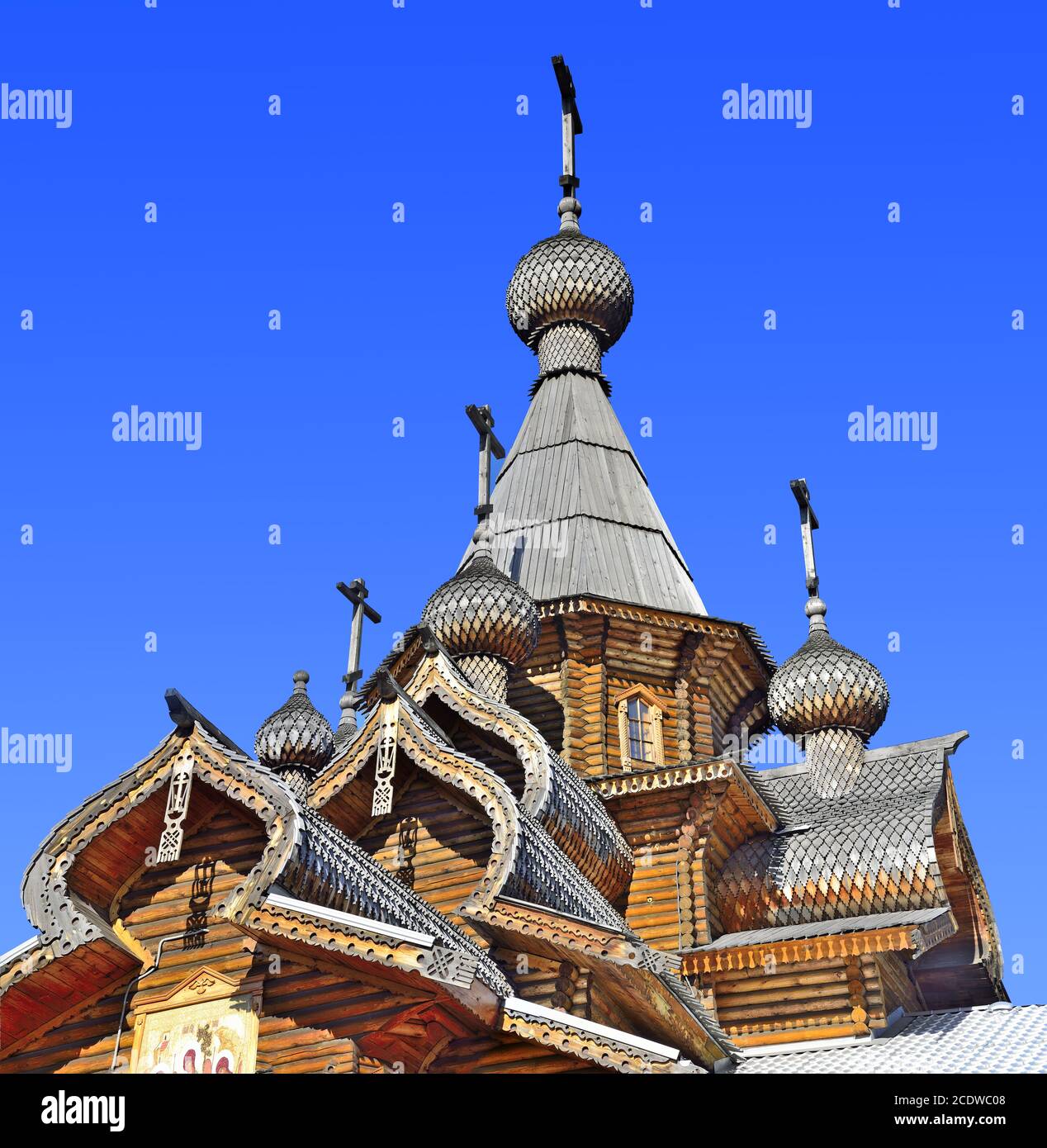 Christian wooden Temple of Holy Martyr John Warrior in Novokuznetsk ...