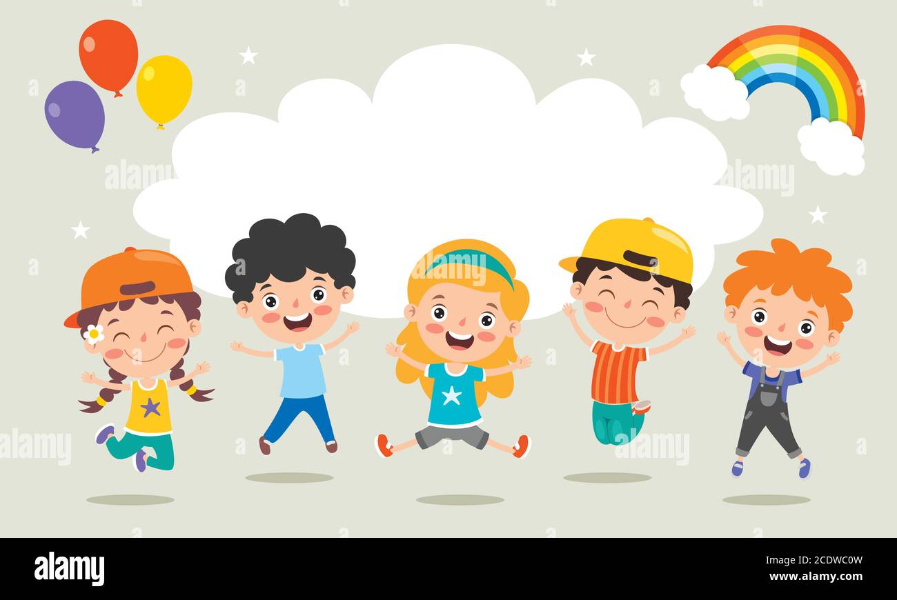 Happy Little Children Having Fun Stock Vector Image & Art - Alamy