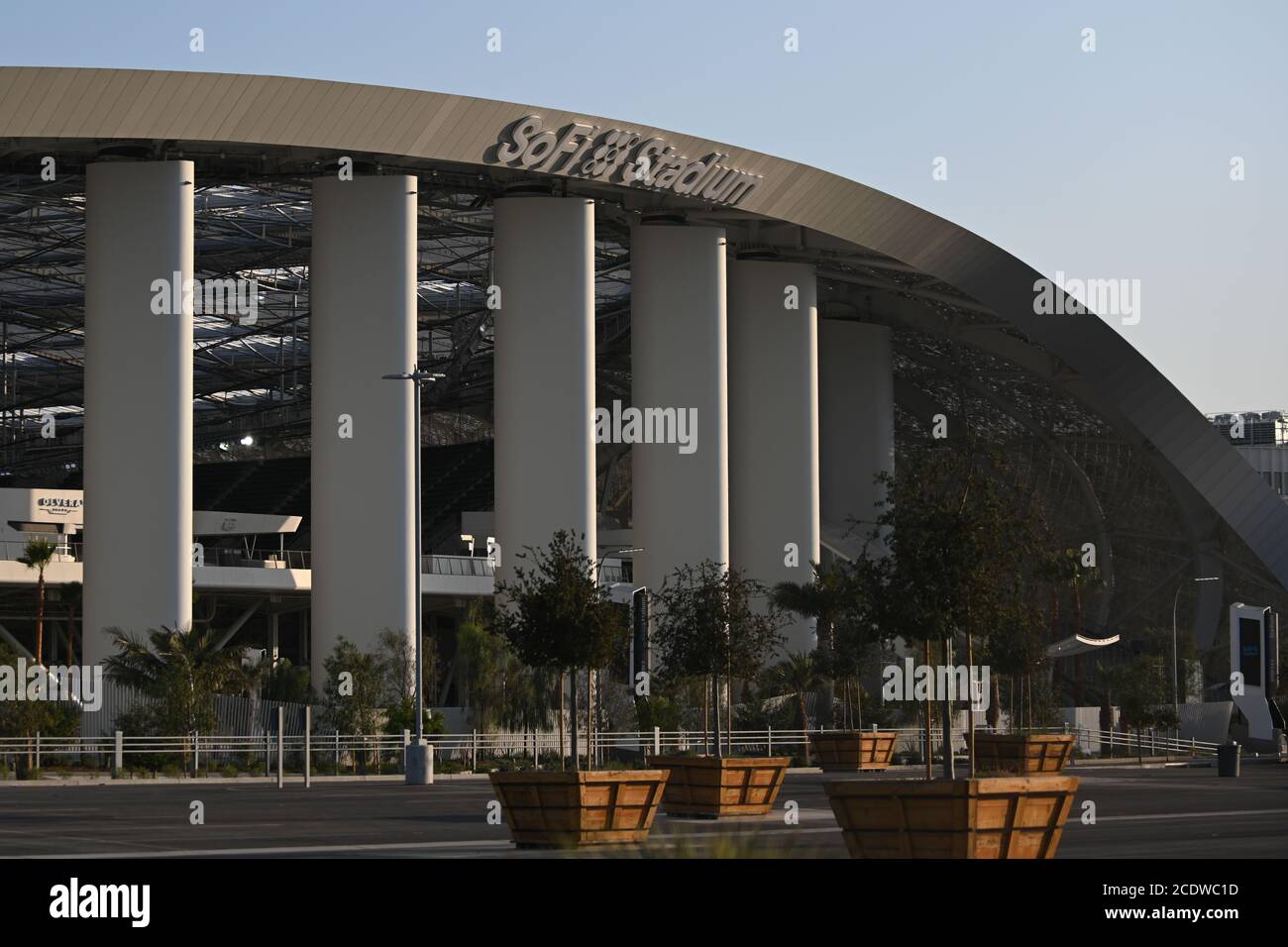 General overall view of SoFi Stadium construction, Thursday, August 27 ...