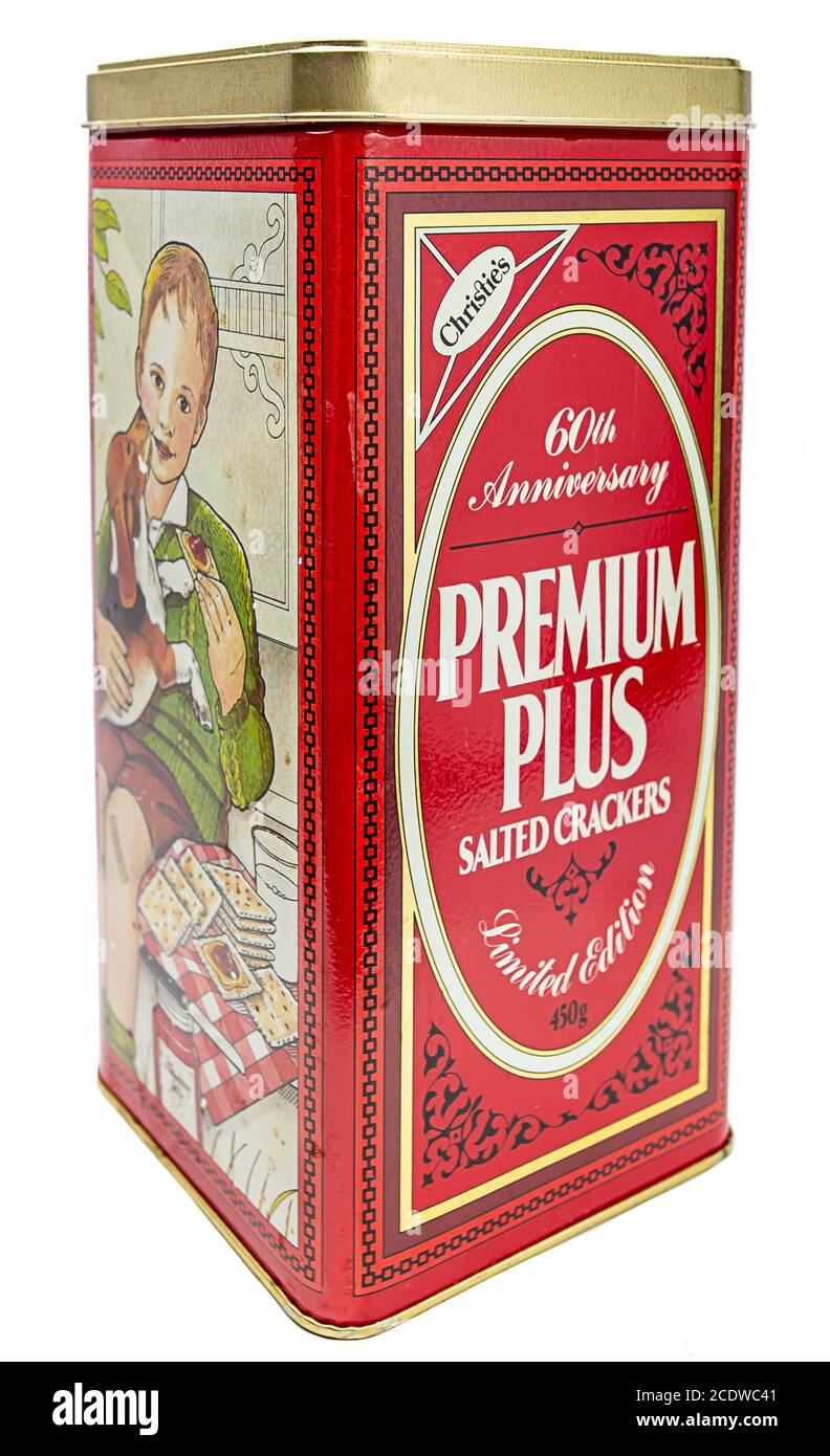 Vintage salted cracker box Stock Photo - Alamy