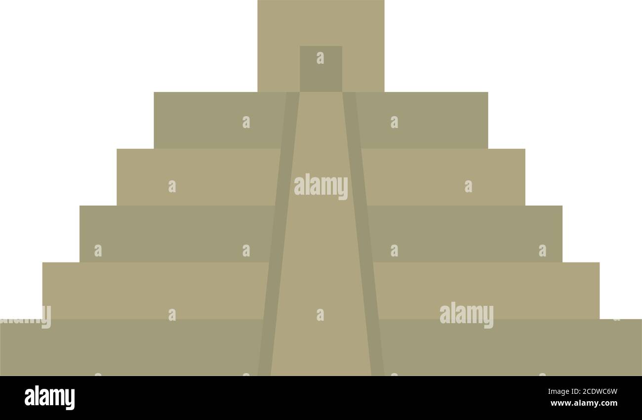 mexican pyramid icon over white background, flat style, vector ...