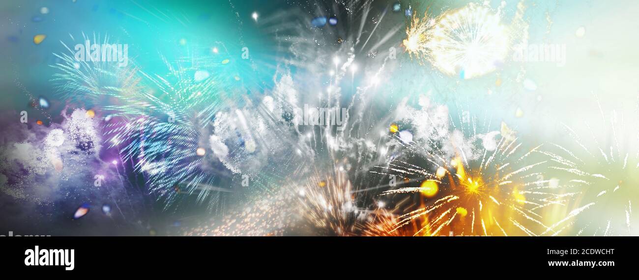 stars and lights pattern of bright sparkling colorful fireworks with ...