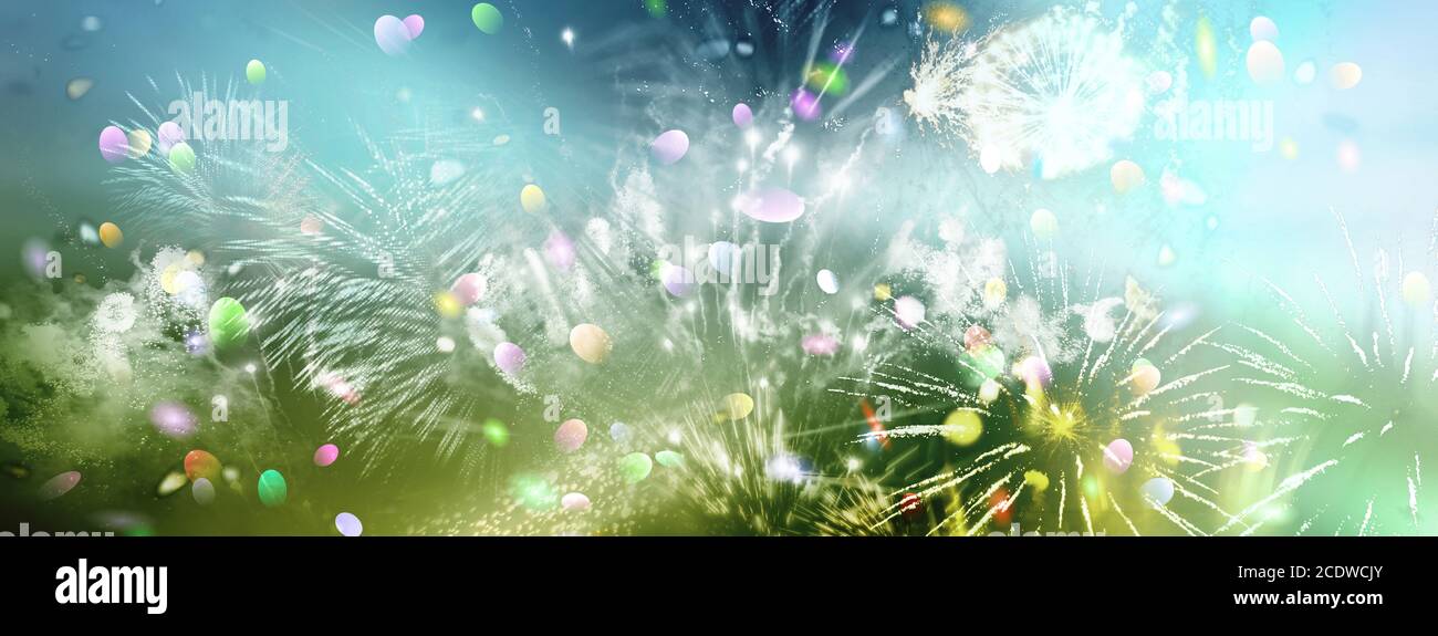 stars and lights pattern of bright sparkling colorful fireworks with ...
