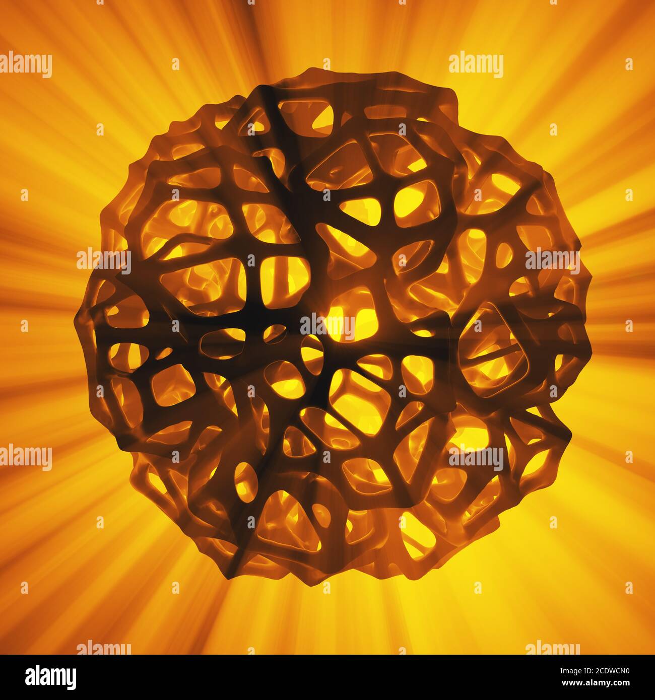 Abstract 3d rendering concept of high poly sphere with chaotic mesh ...