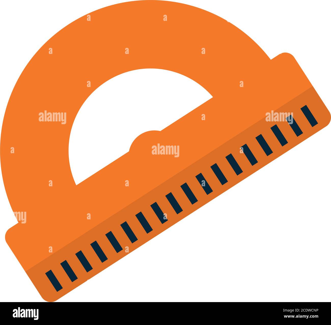 protractor icon over white background, flat style, vector illustration ...