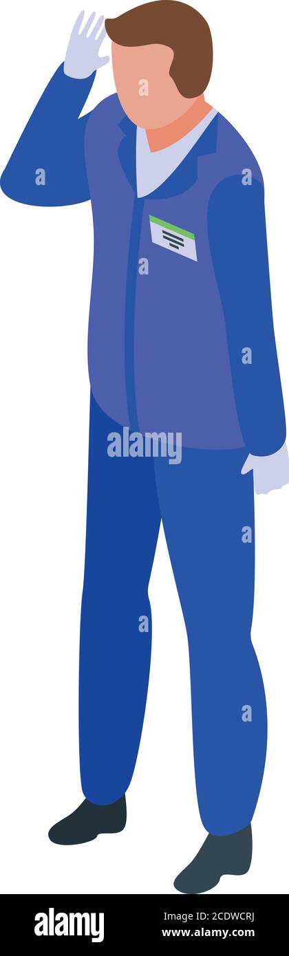 Security service worker icon, isometric style Stock Vector Image & Art ...