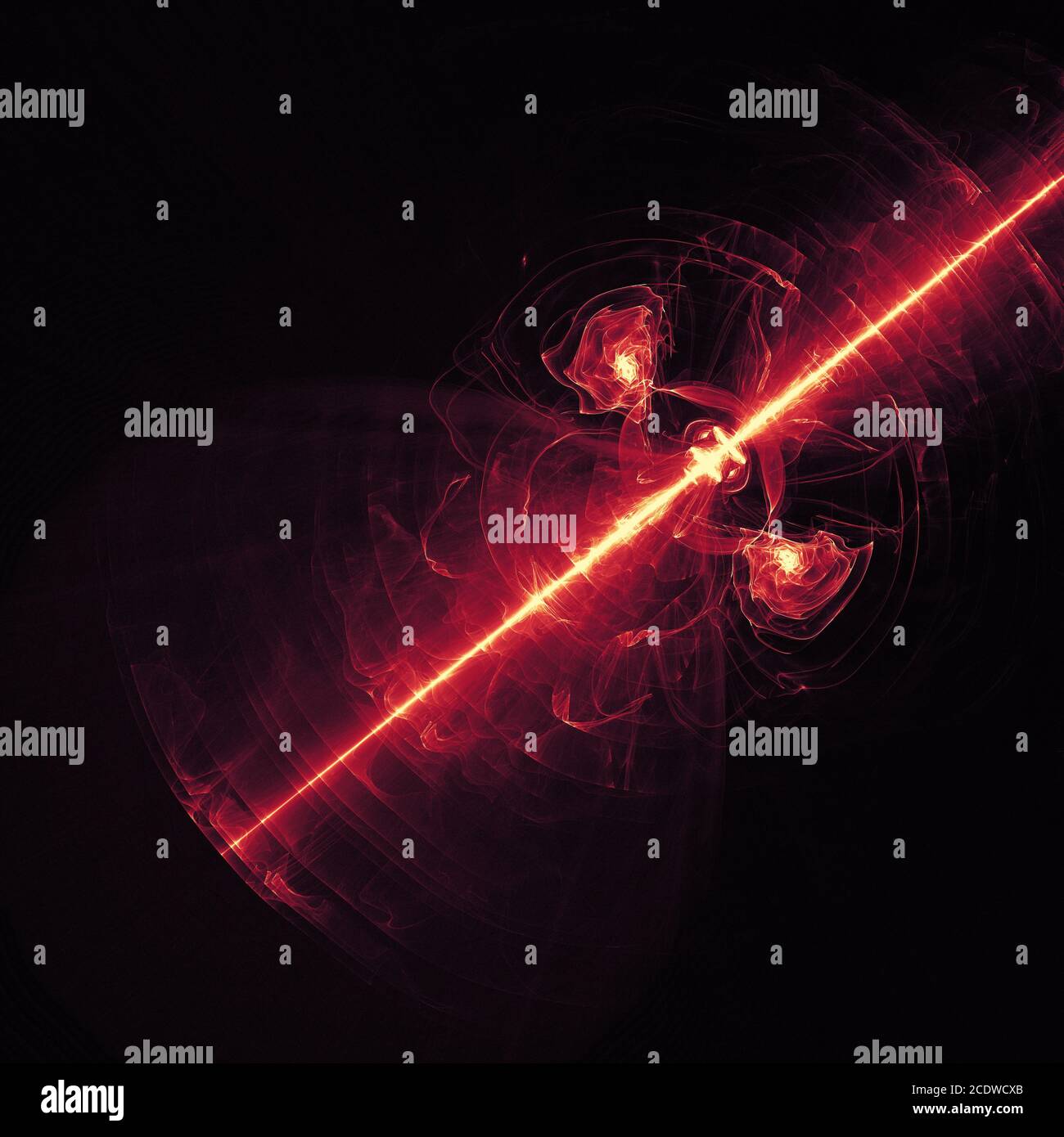 glowing red curved lines over dark Abstract Background space universe ...
