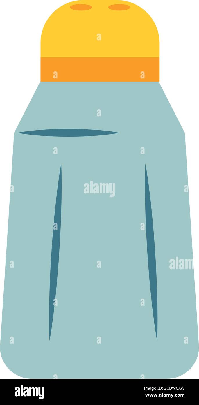 salt bottle icon over white background, flat style, vector illustration ...