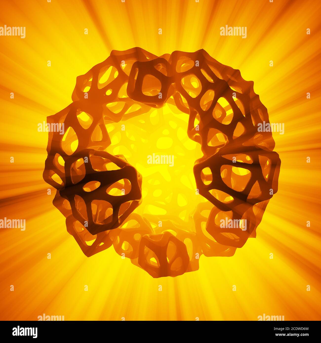 Abstract 3d rendering concept of high poly sphere with chaotic mesh ...