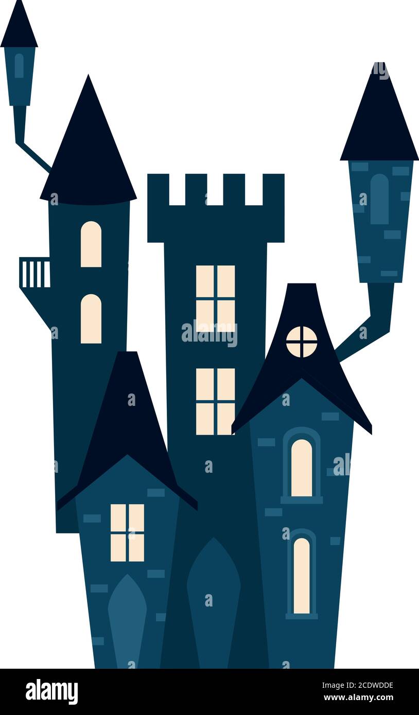 Halloween black house design, Holiday and scary theme Vector ...