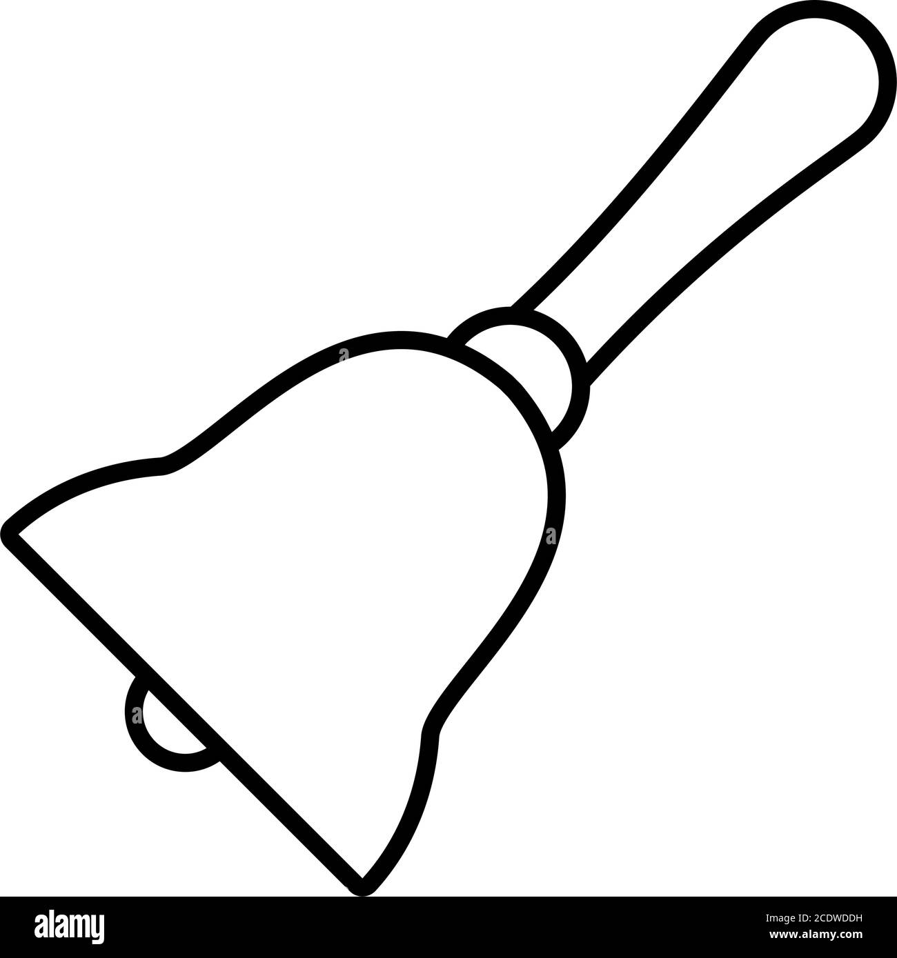 hand bell icon over white background, line style, vector illustration ...