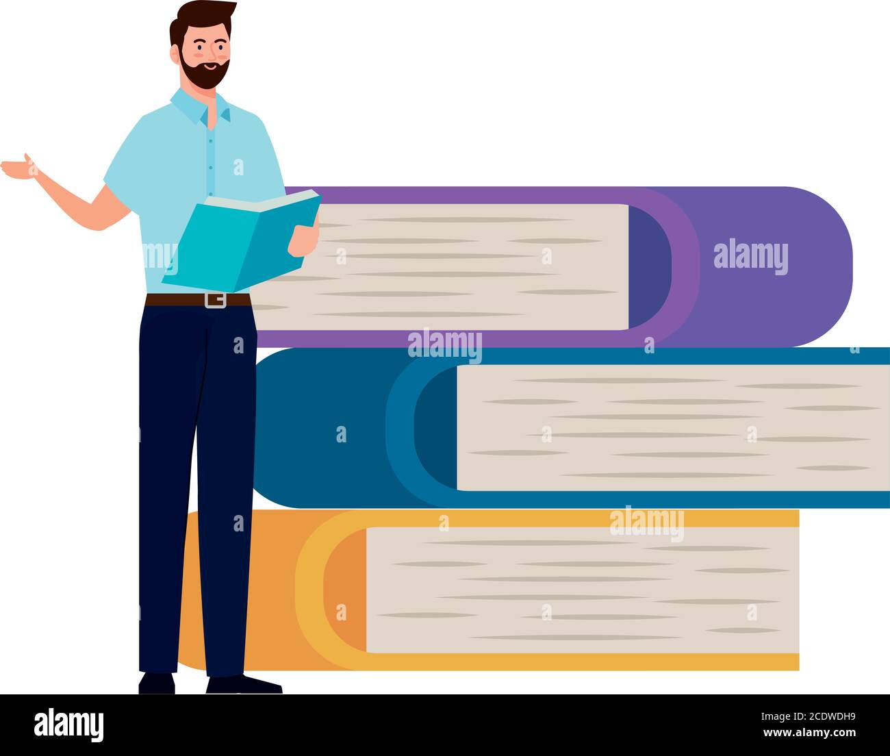School man teacher with books vector design Stock Vector Image & Art ...
