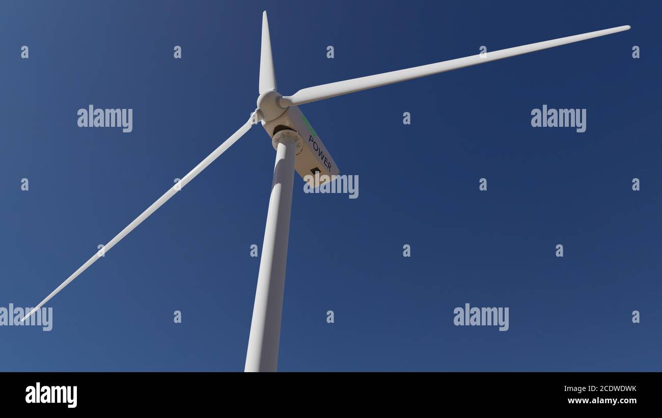 Windmill for electric power production, 3d illustration Stock Photo - Alamy