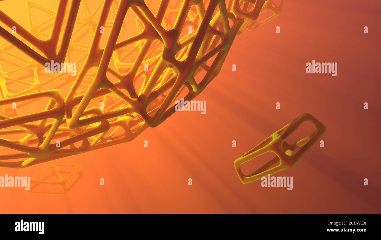 Abstract 3d rendering concept of high poly sphere with chaotic mesh ...