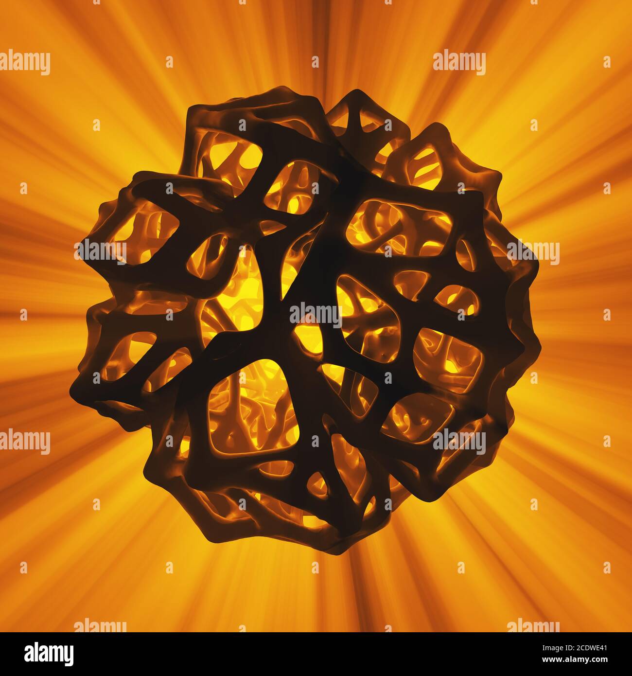 Abstract 3d rendering concept of high poly sphere with chaotic mesh ...