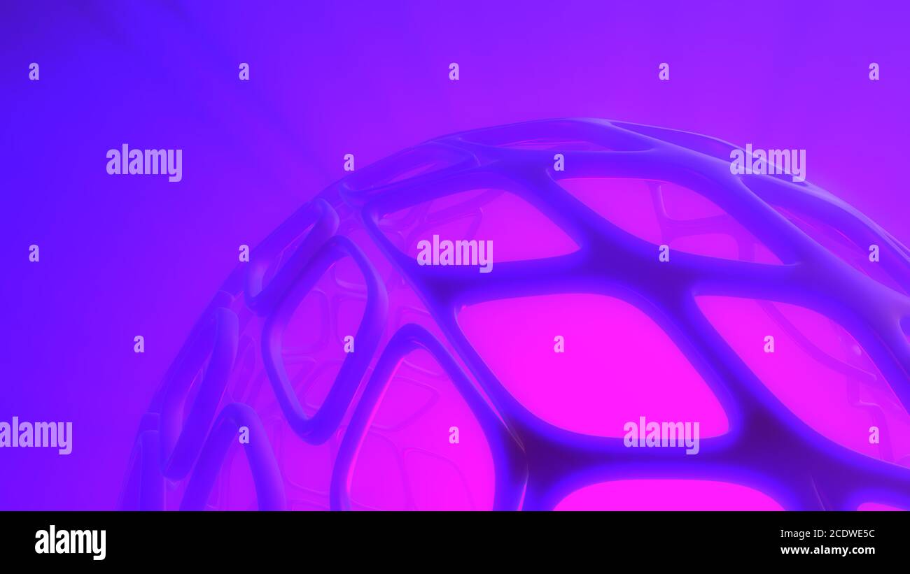 Abstract 3d rendering concept of high poly sphere with chaotic mesh ...