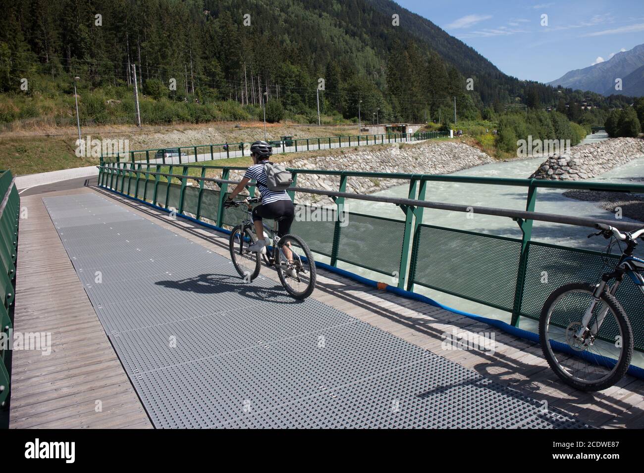 bike path in Chamonix Stock Photo - Alamy