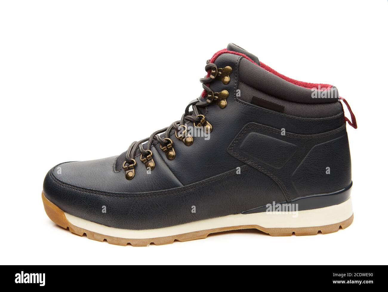 Close up view of a modern black man boot isolated Stock Photo - Alamy