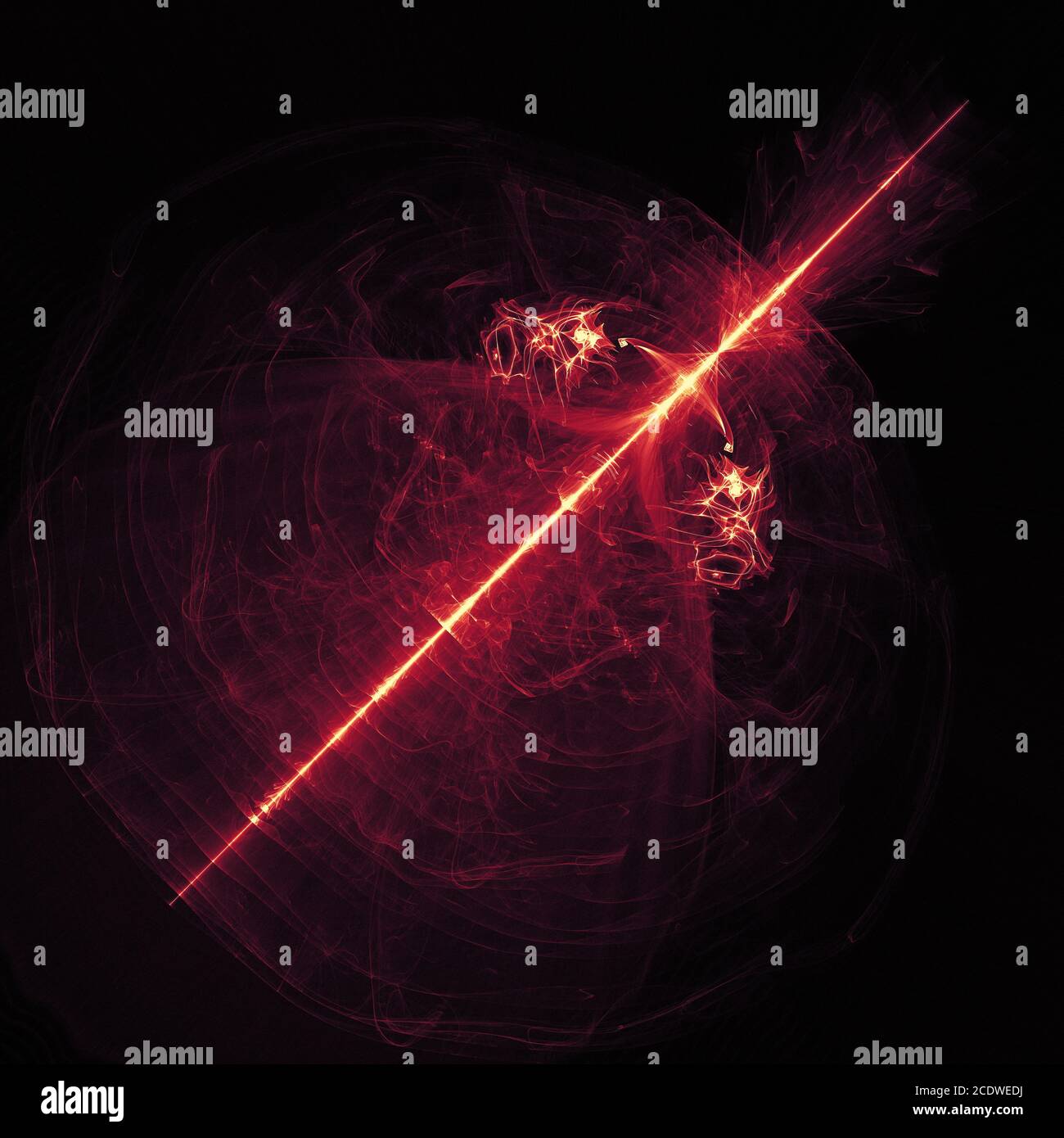 glowing red curved lines over dark Abstract Background space universe ...