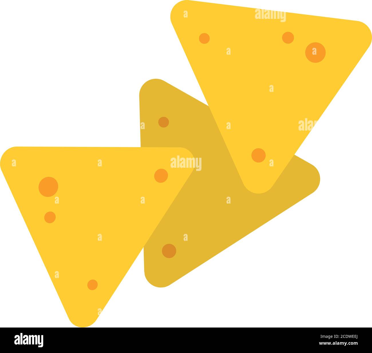 mexican nachos icon over white background, flat style, vector ...