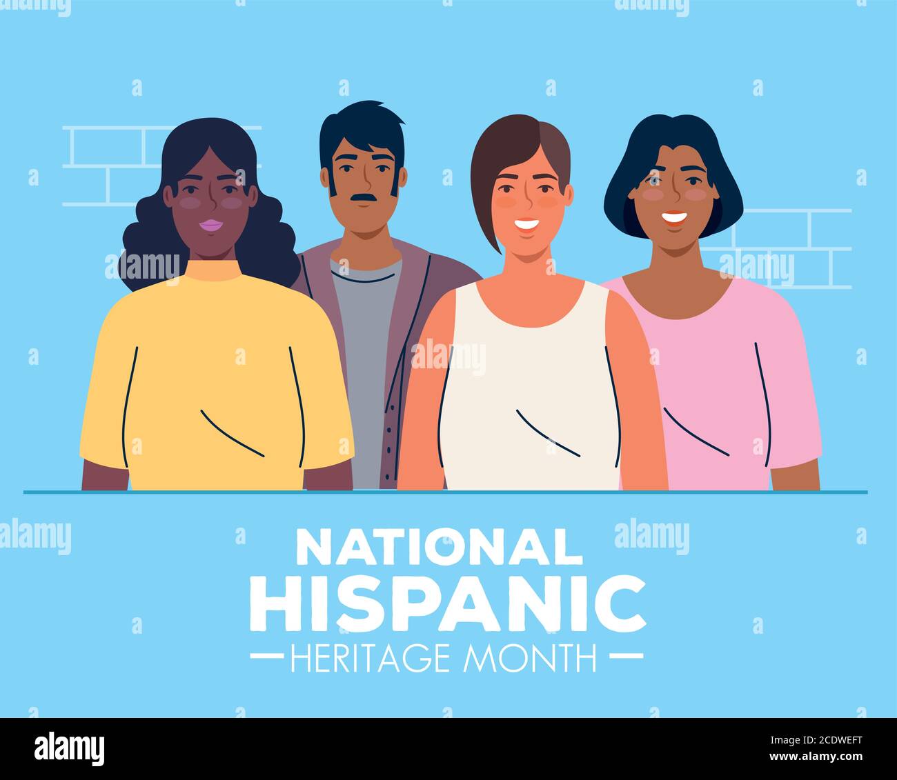 latin women and man cartoons of national hispanic heritage month vector ...