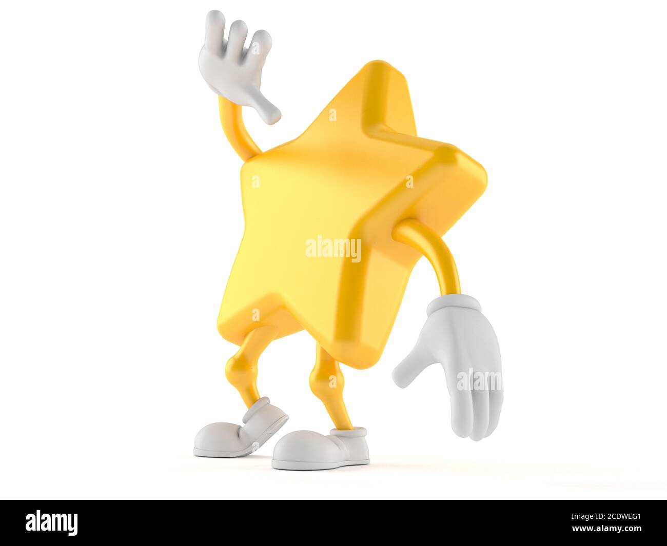 Star character looking up isolated on white background Stock Photo - Alamy