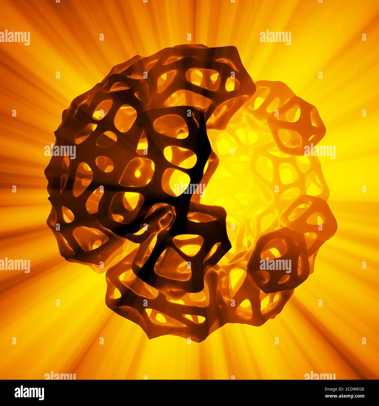Abstract 3d rendering concept of high poly sphere with chaotic mesh ...