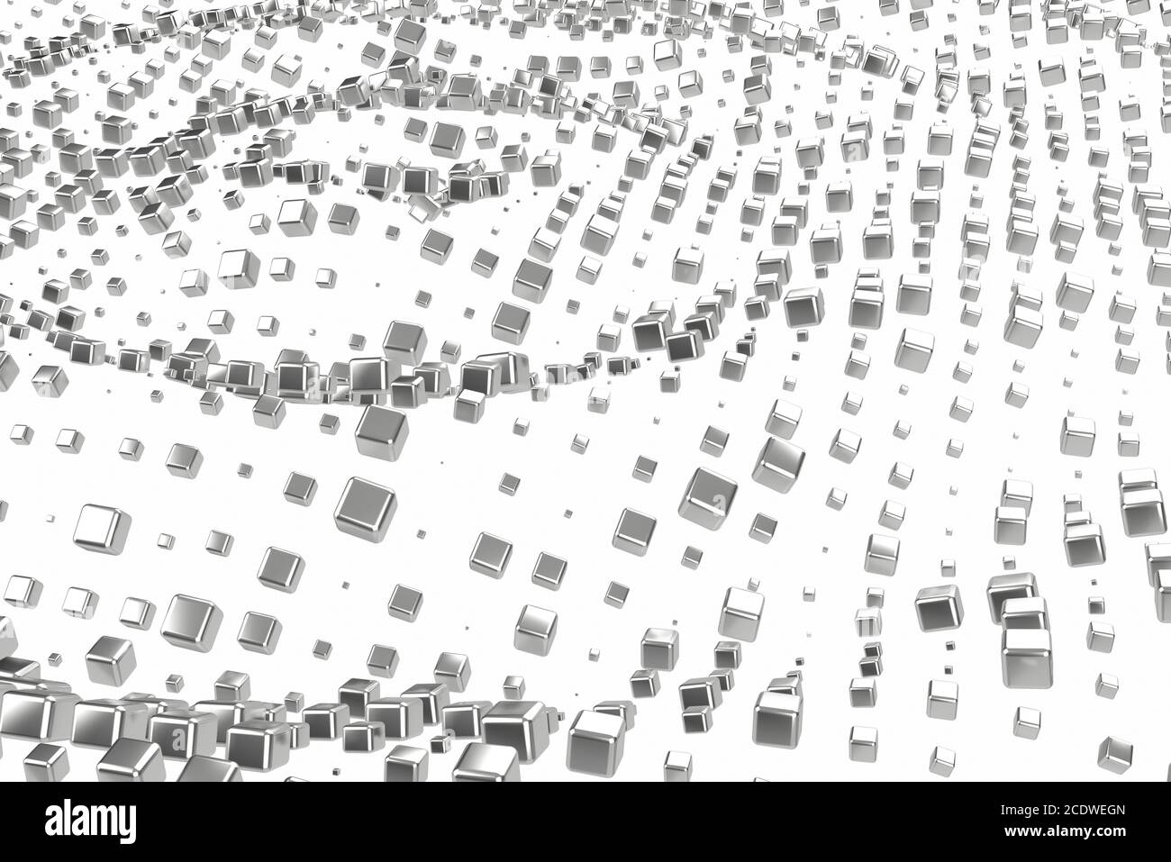 Silver or white gold platinum blocks cubes over white background ...