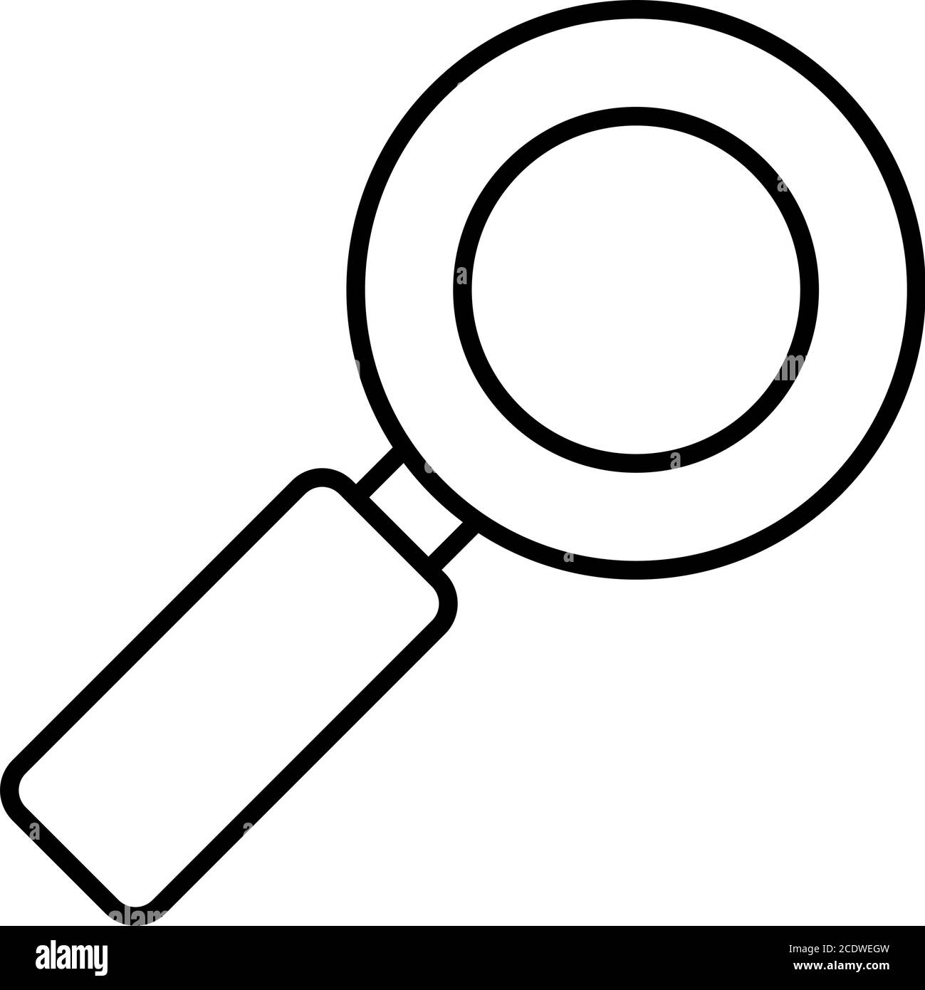 magnifying glass icon over white background, line style, vector ...