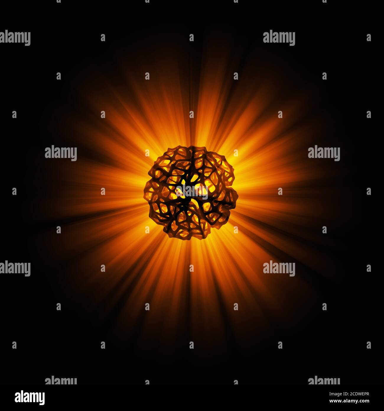 Abstract 3d rendering concept of high poly sphere with chaotic mesh ...