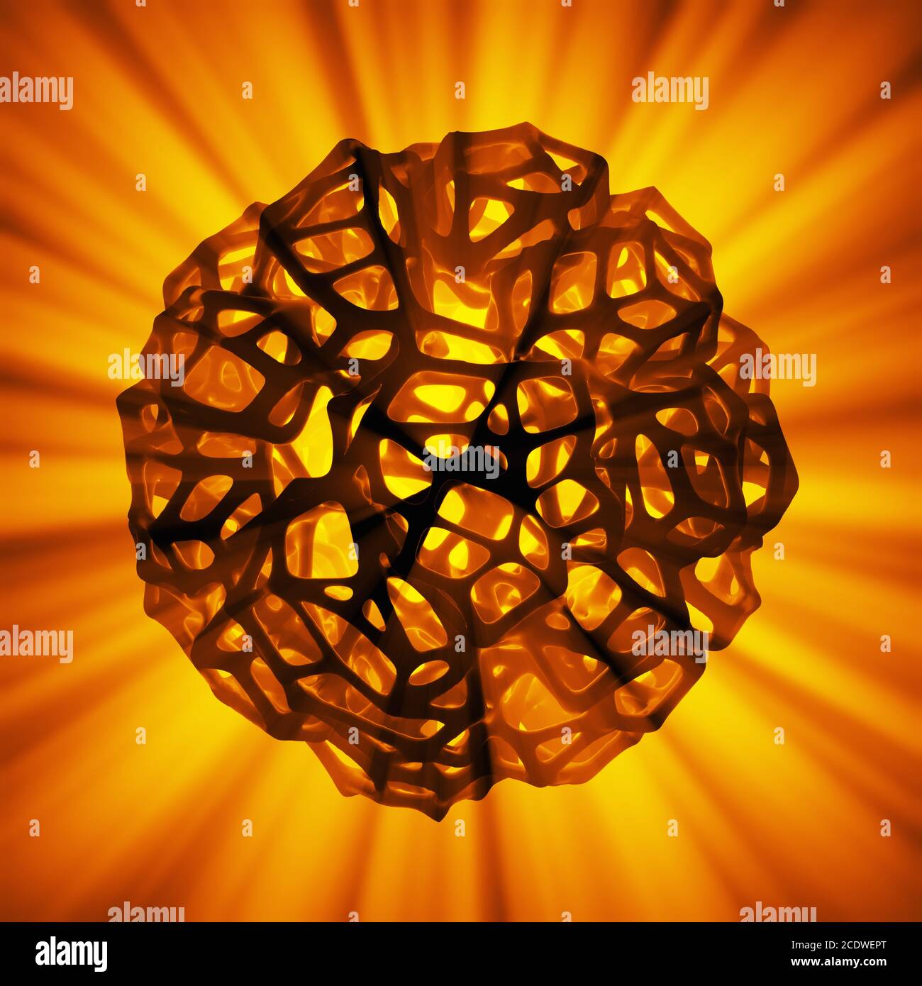 Abstract 3d rendering concept of high poly sphere with chaotic mesh ...
