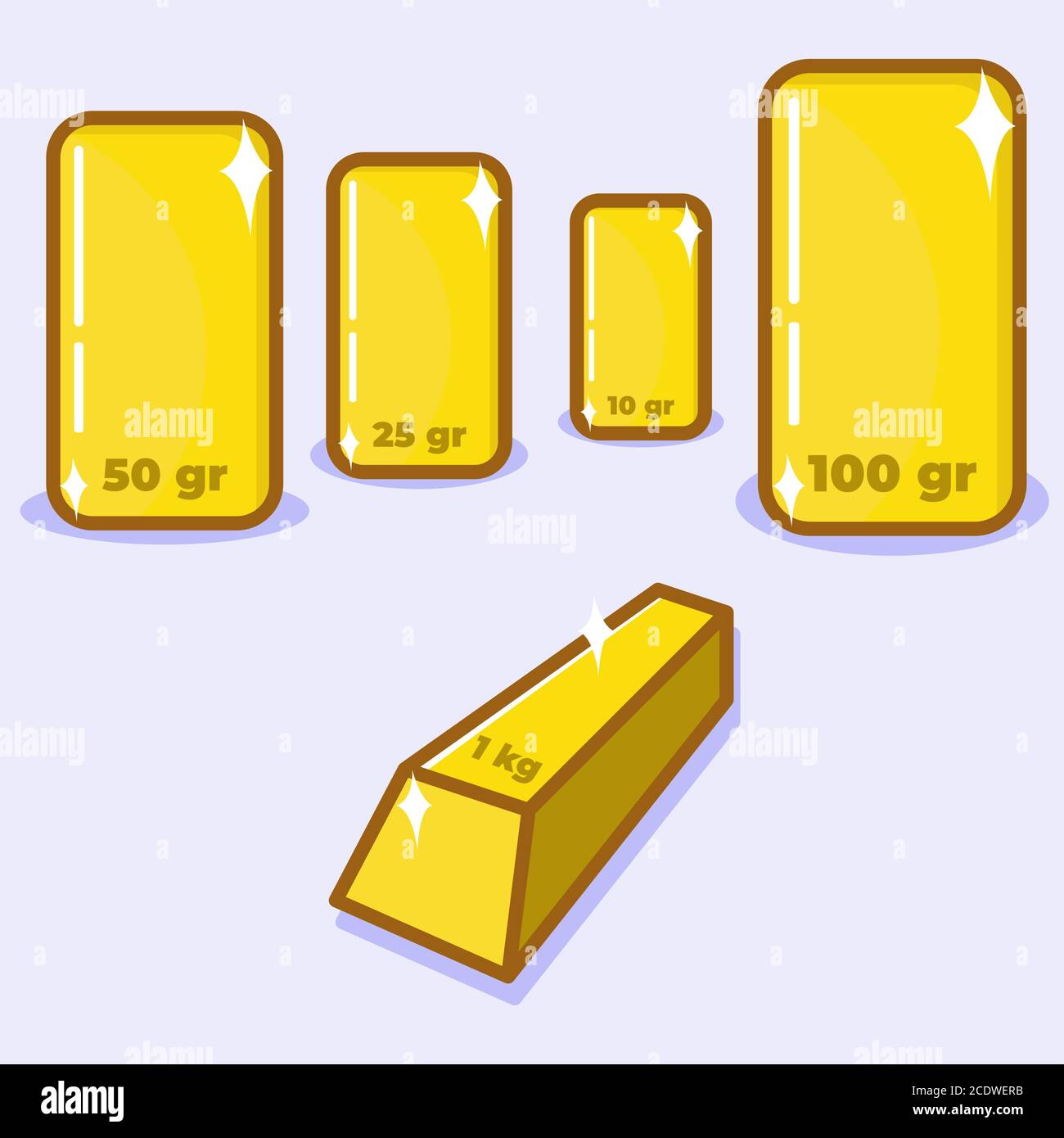Simple vector illustration of gold with various size. Gold investment ...