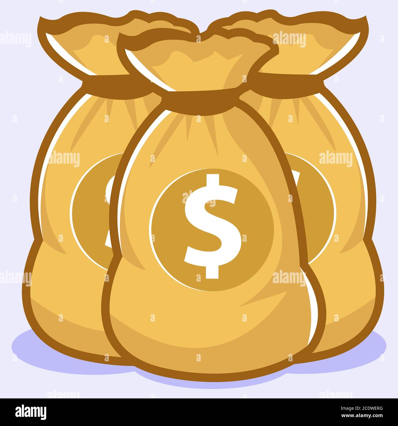 Simple vector illustration of 3 money bag with soft background Stock ...