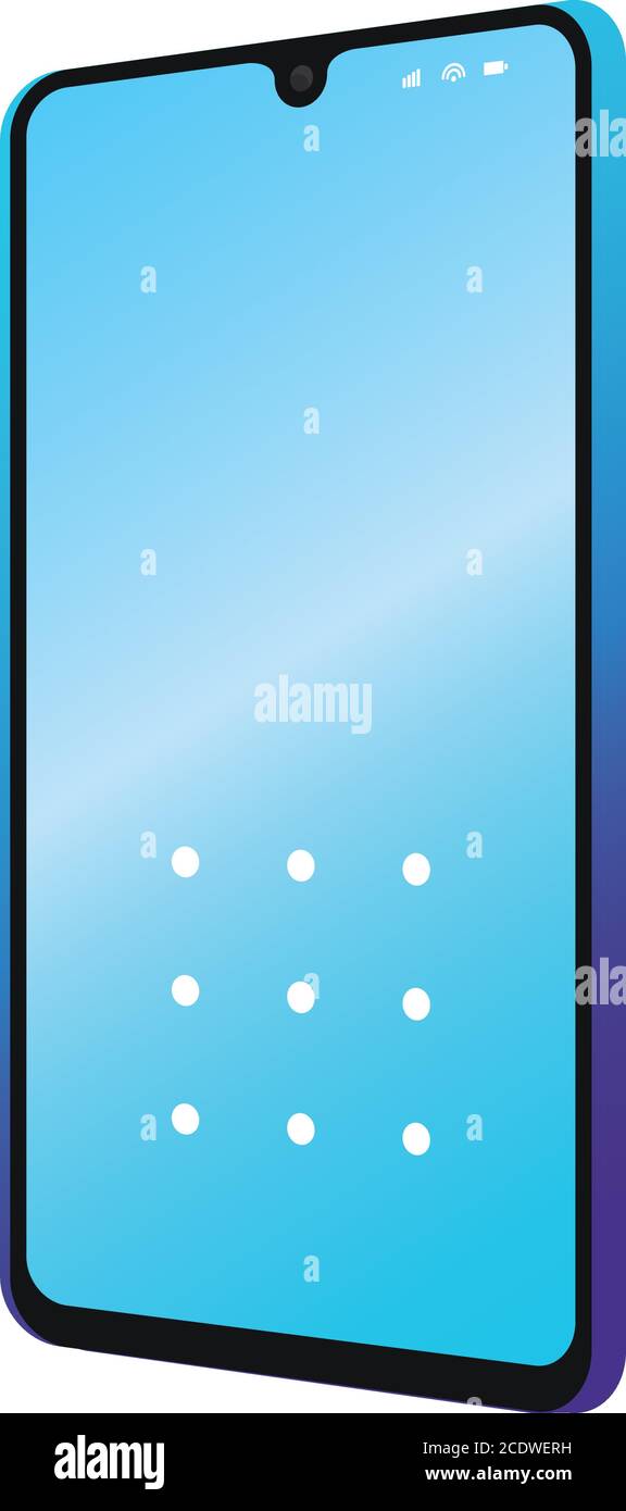 3d smartphone with blue wallpaper design, Cellphone mobile digital and ...